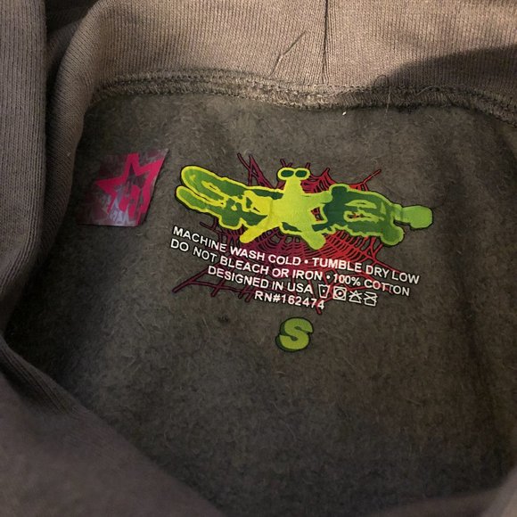 Sp5der | Shirts | Sp5der Wait Web Hoodie Slate Grey | Poshmark